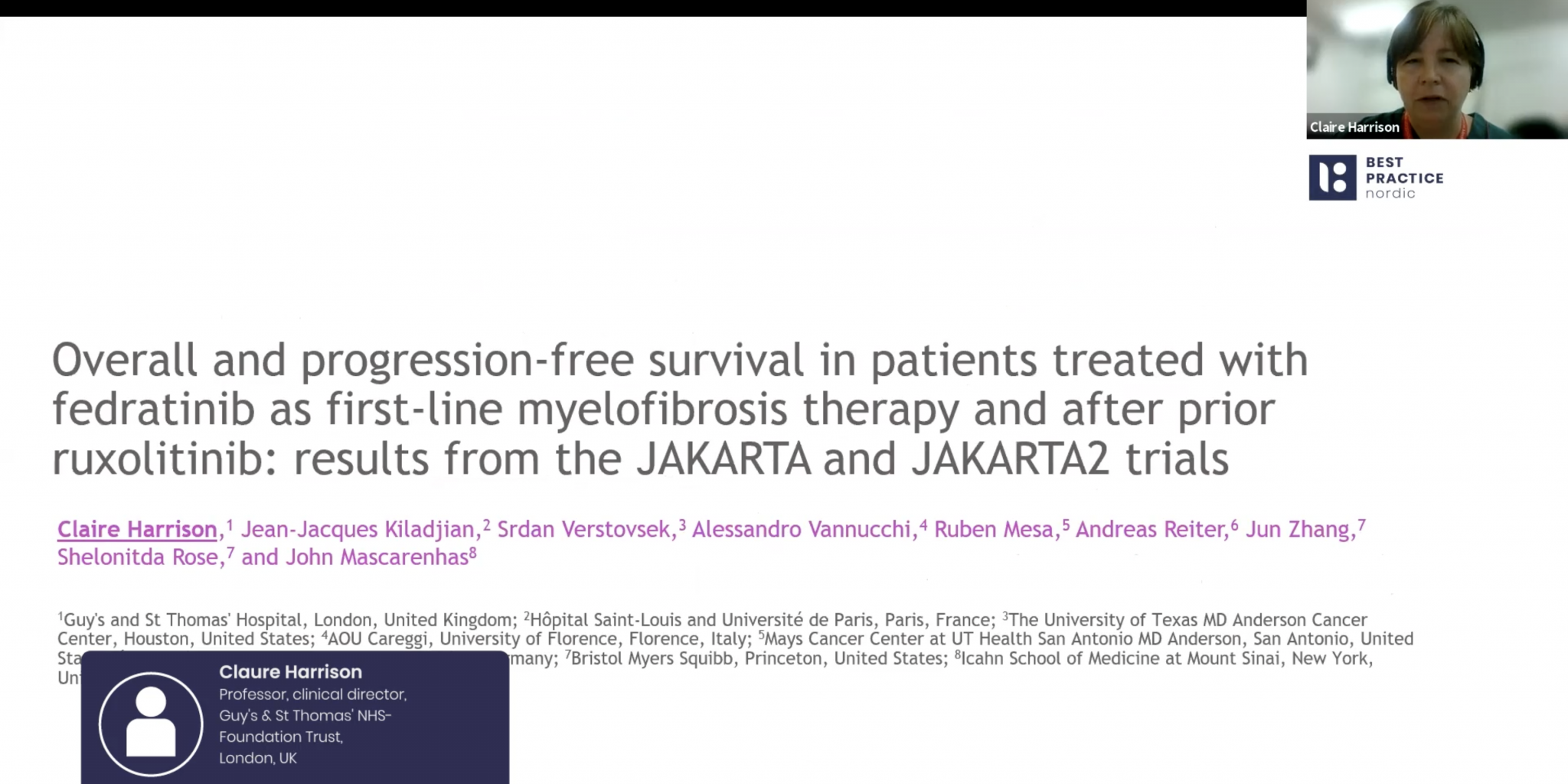 Fedratinib improves OS and PFS for patients with myelofibrosis ﻿as ...